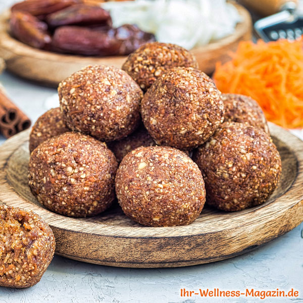 Karotten-Kokos-Nuss-Energy-Balls - gesundes Snack-Rezept