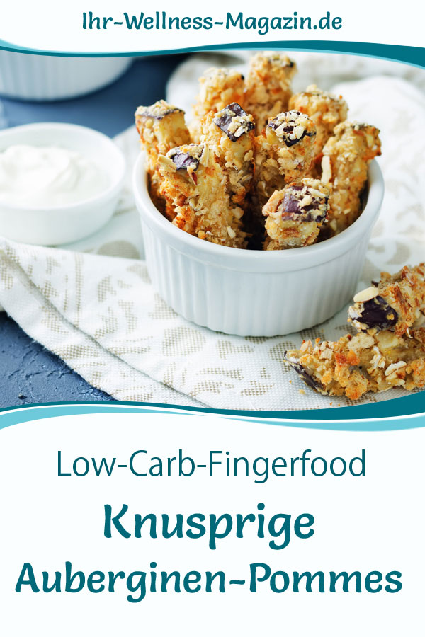 Auberginen-Pommes mit Dip - Low-Carb-Fingerfood-Rezept